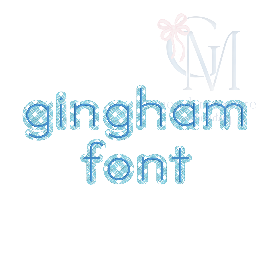 The Gingham Font Embroidery Design – Good Measure Embroidery