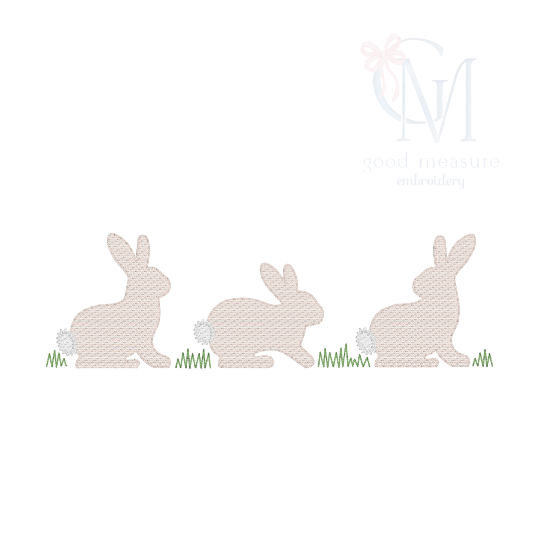 Bunny Trio Embroidery Design – Good Measure Embroidery