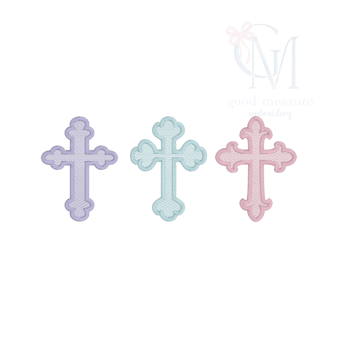 Fancy Cross Embroidery Design – Good Measure Embroidery