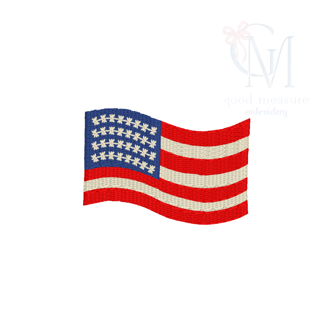 Mini American Flag Embroidery Design – Good Measure Embroidery