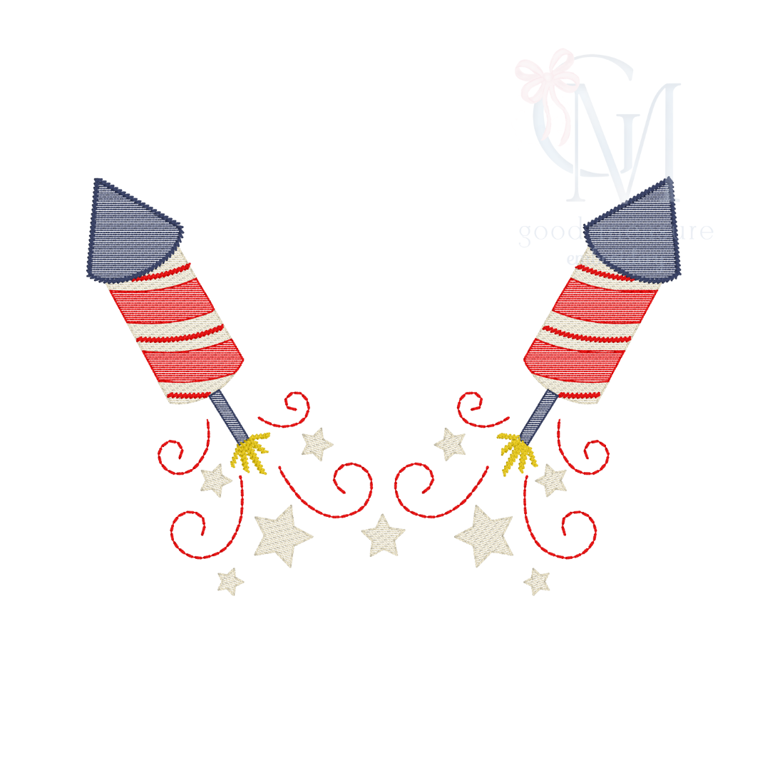 Firecracker Monogram Frame Embroidery Design – Good Measure Embroidery