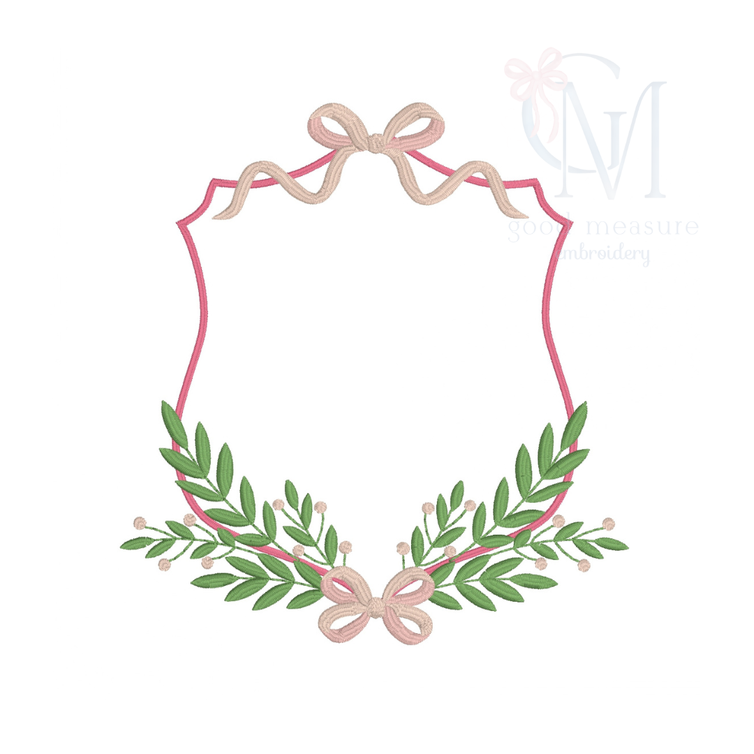 Bows and Branches Crest Embroidery Design – Good Measure Embroidery