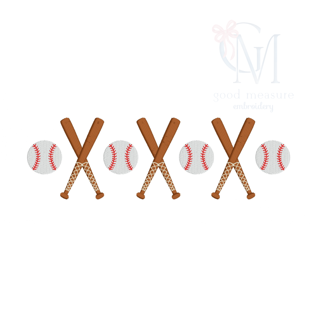 Crossed Baseball Bats and Baseball Machine Embroidery Design – Good ...