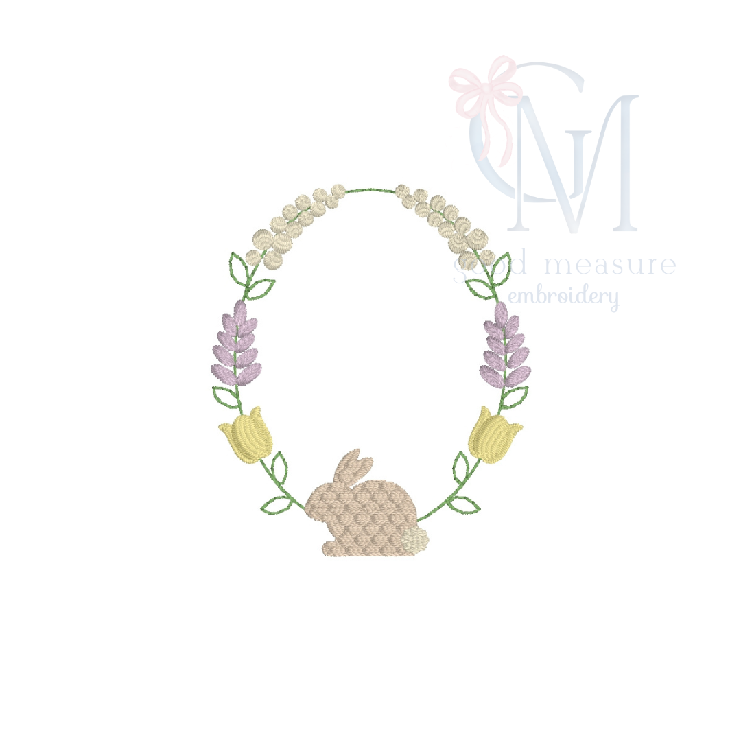 Mini Bunny Floral Frame Embroidery Design – Good Measure Embroidery