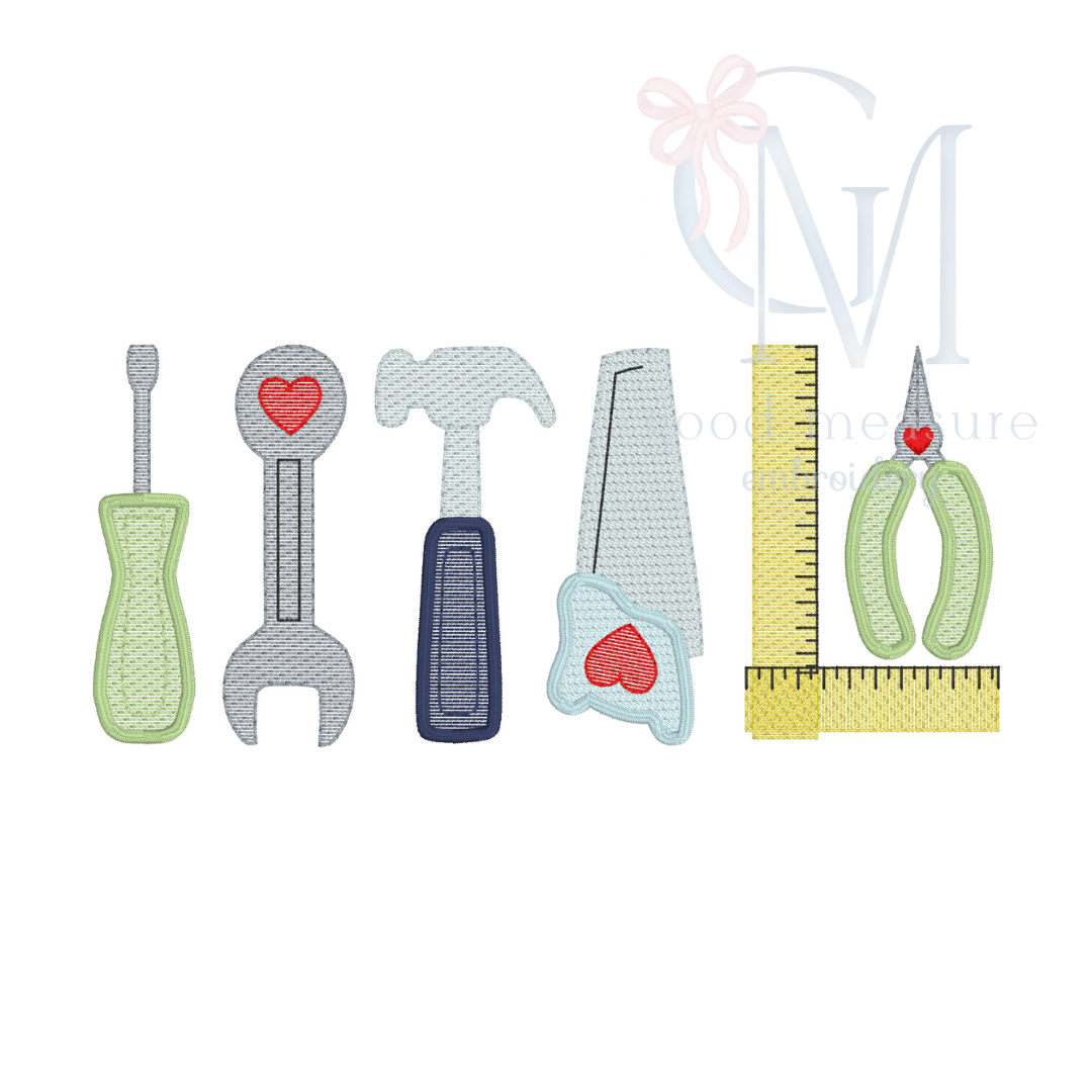 Valentines Tools Embroidery Design – Good Measure Embroidery