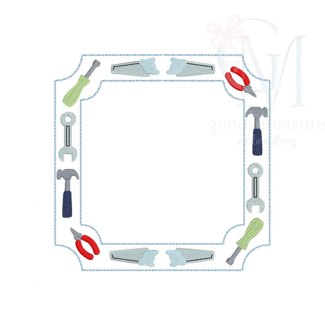 Tools Frame Crest Machine Embroidery Design – Good Measure Embroidery
