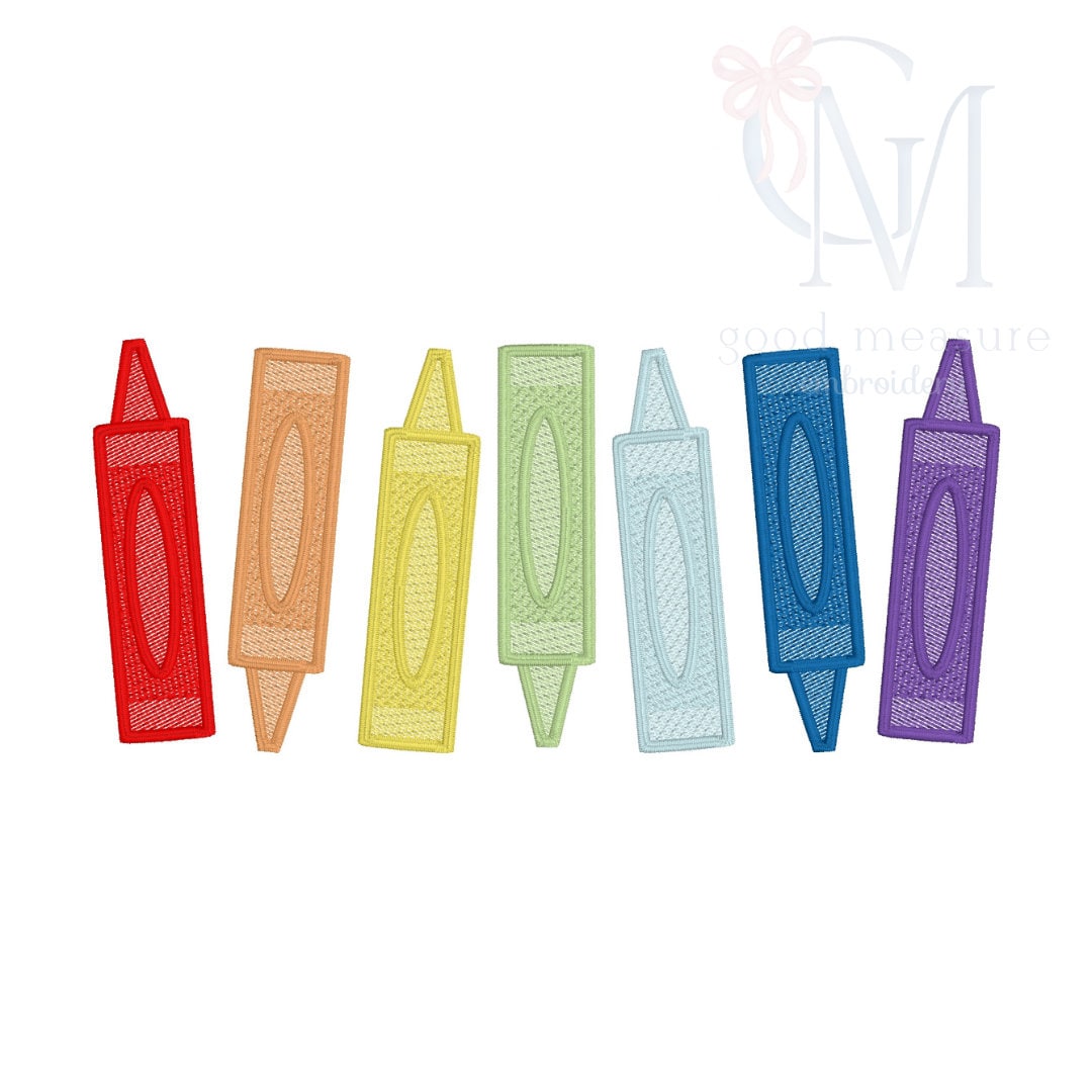 Crayons Embroidery Design – Good Measure Embroidery