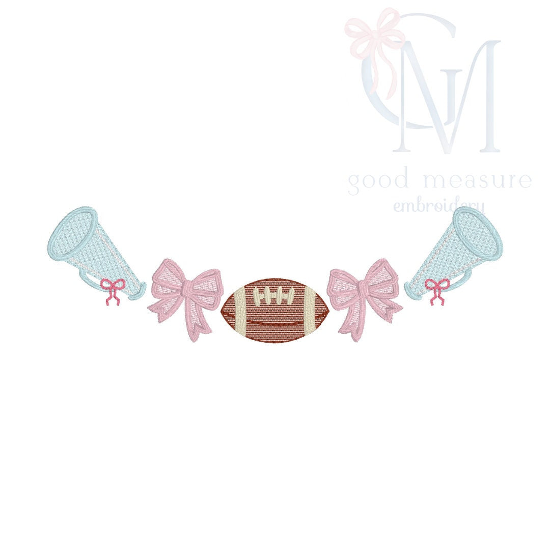 Football Cheerleader Name Frame Embroidery Design – Good Measure Embroidery