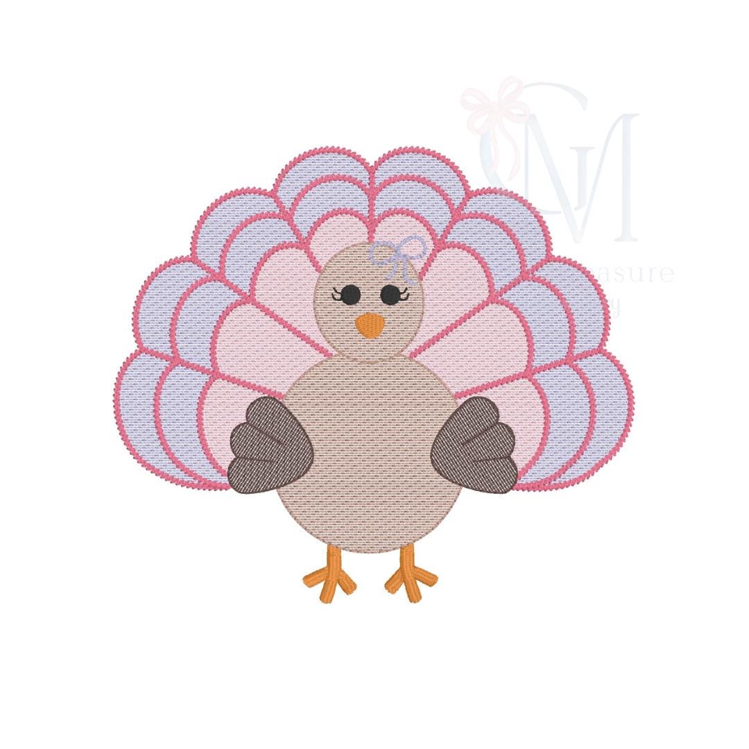 Sketch Girly Turkey Embroidery Design – Good Measure Embroidery