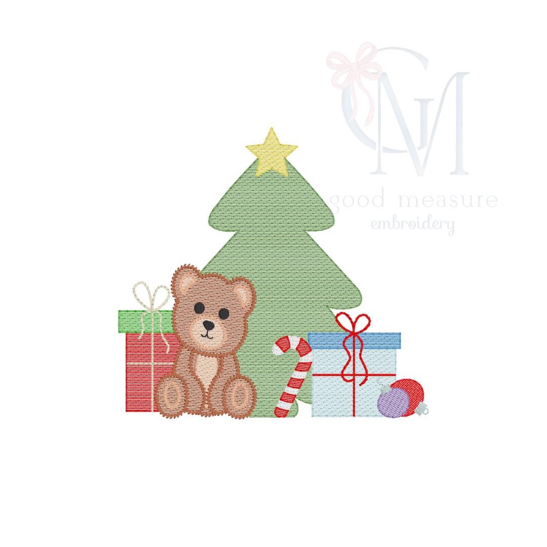 Christmas Presents and Teddy Bear Embroidery Design – Good Measure ...