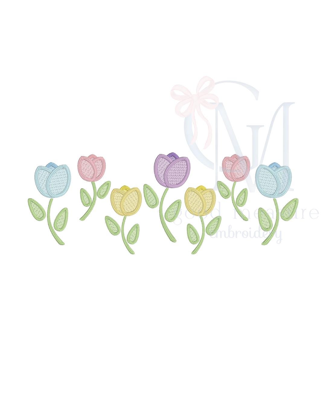 Spring Tulips Embroidery Design – Good Measure Embroidery