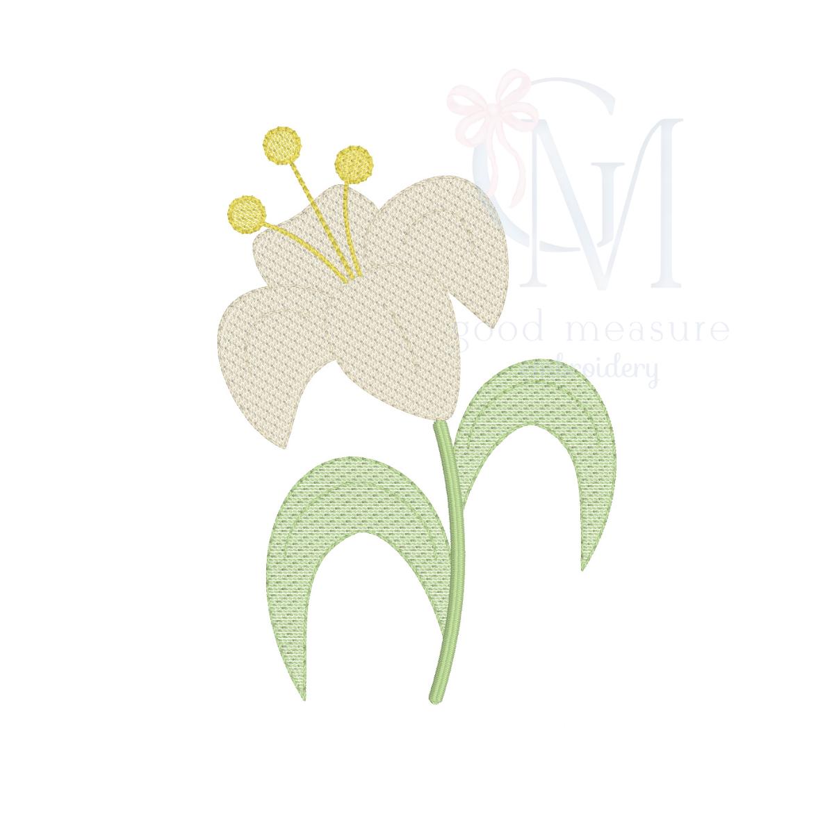 Easter Lily Embroidery Design – Good Measure Embroidery